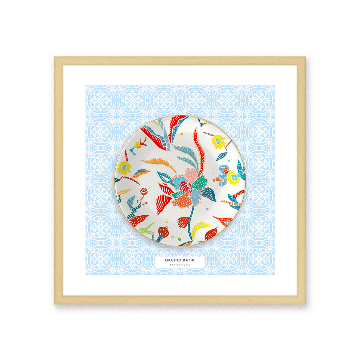 'ORCHID BATIK' Framed Plate | Corporate Gifts | Onlewo — Onlewo Pte Ltd