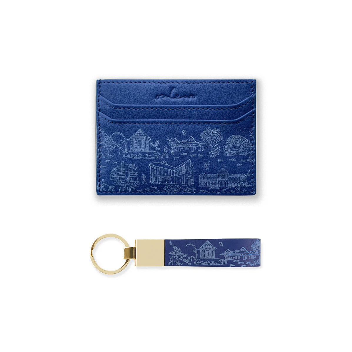 'CITY IN THE GARDEN’ Leather Card Holder & Keychain Gift Set | Onlewo ...